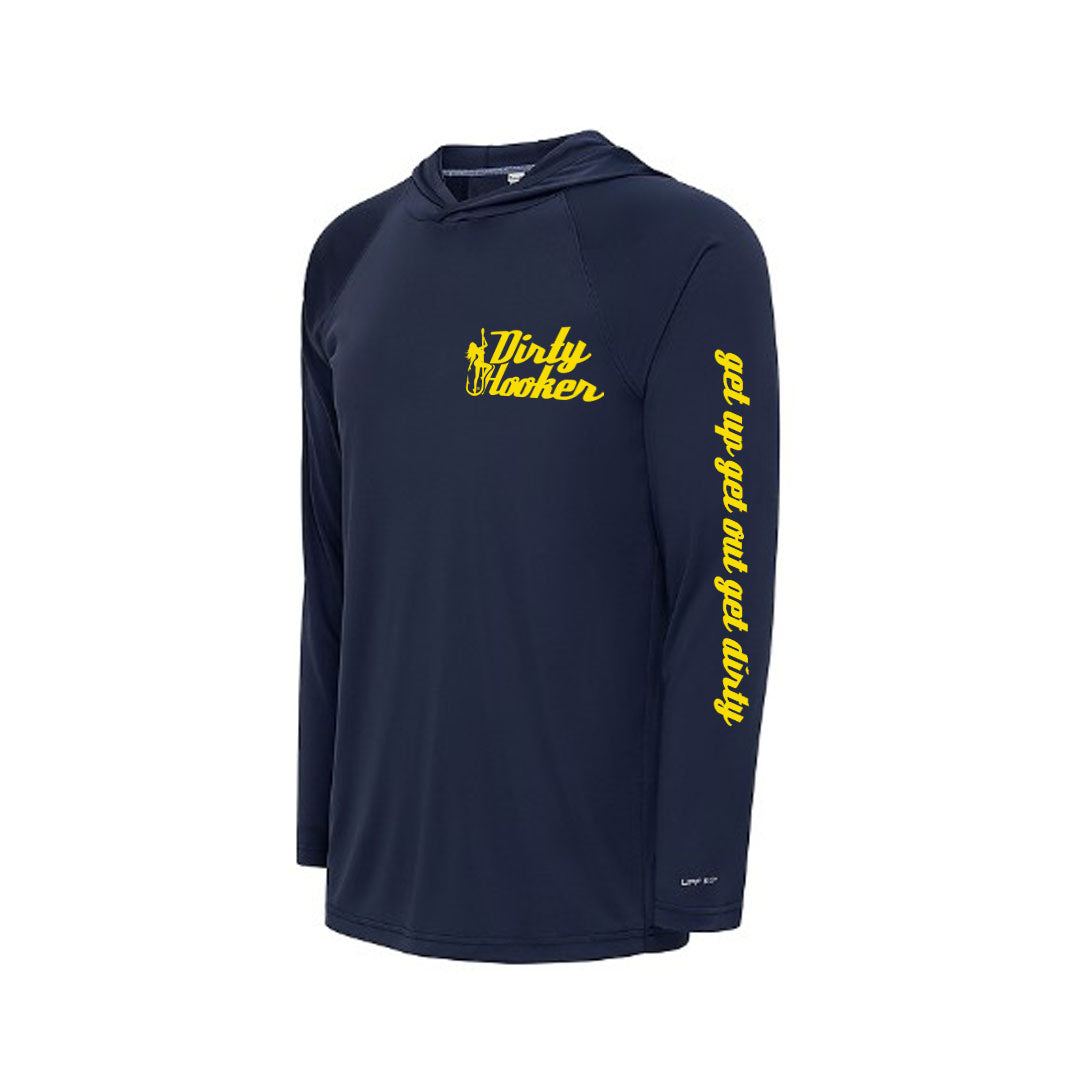 Dirty Hooker Chrome Navy UltraLite DryFit Hoodie | UPF 50+ – Dirty ...